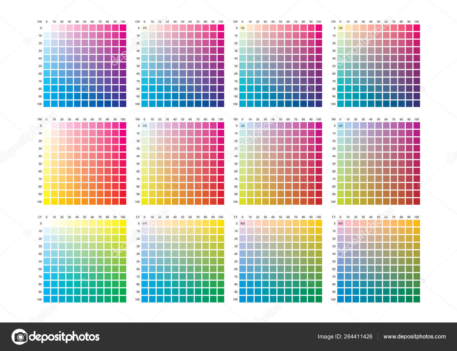 Vector color palette on A3 format, paper size 420 x 297 mm Stock Vector ...