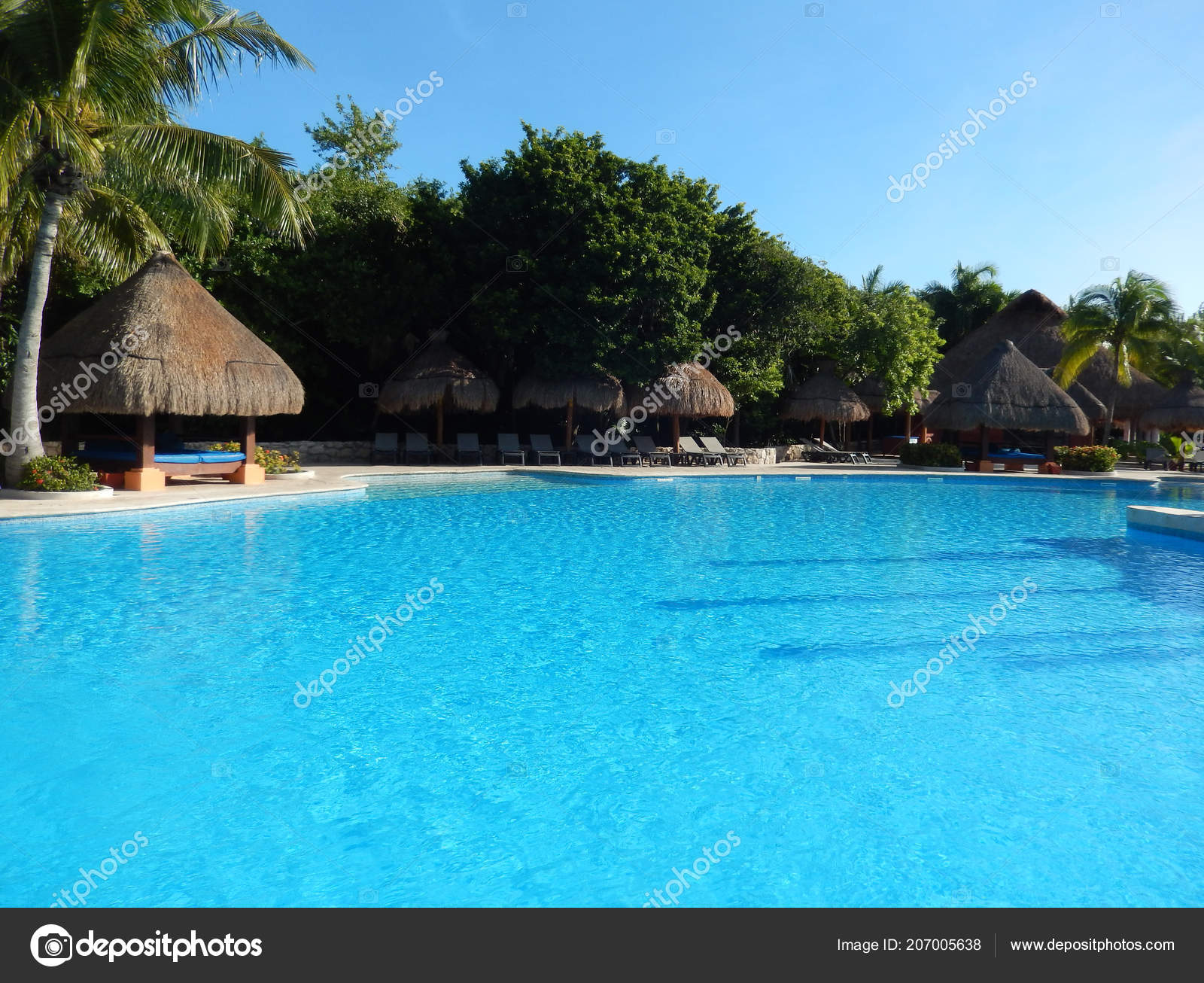 Generic Tropical Resort Swimming Pool Caribbean Resort Riviera Maya ...