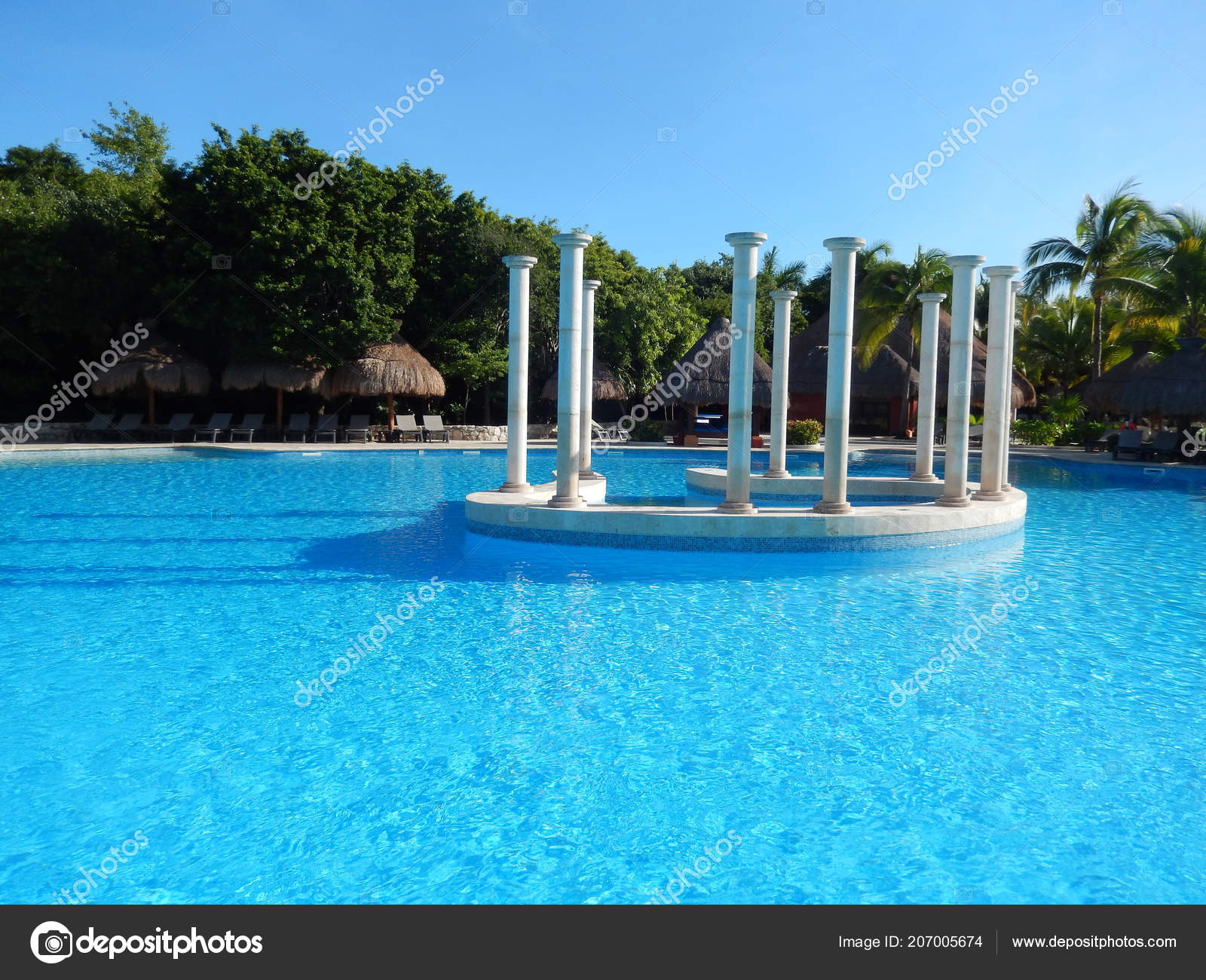 Generic Tropical Resort Swimming Pool Caribbean Resort Riviera Maya ...