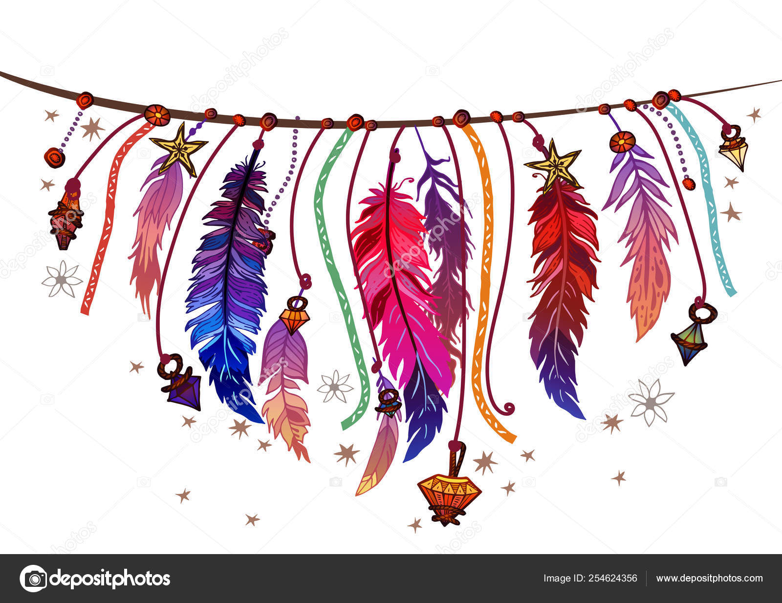 Native American Feather Borders