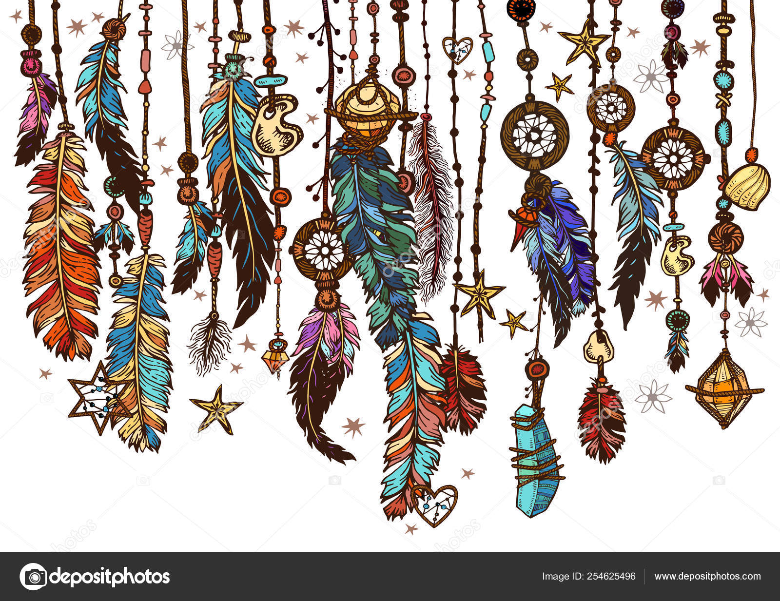 Native American Feather Borders