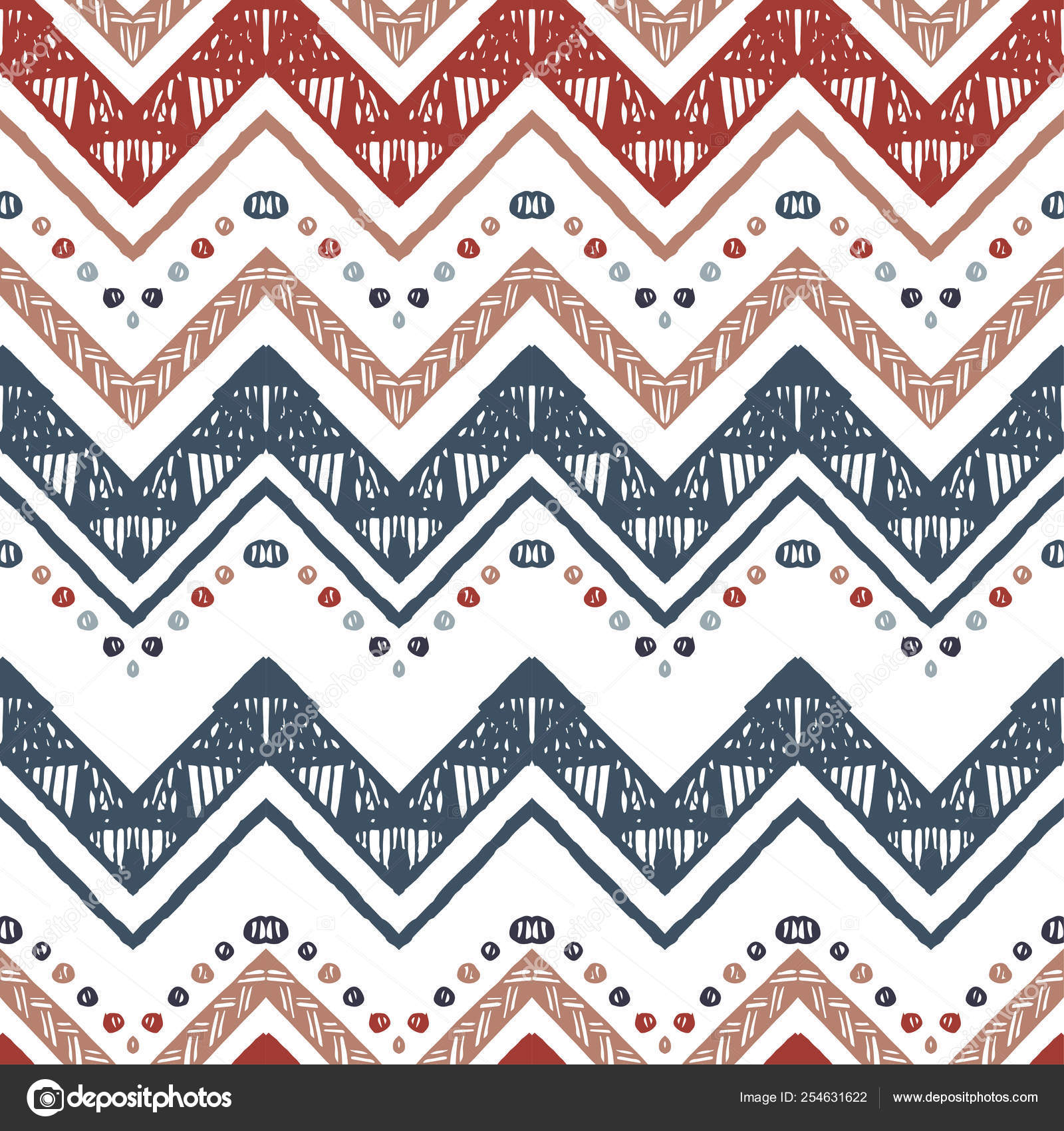 Seamless ethnic zigzag chevron pattern Stock Vector Image by ©PictuLandra #254631622
