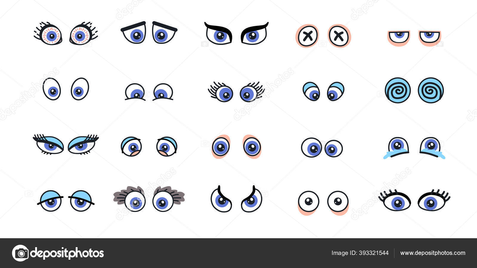 Set of monster eyes in different poses. Stock Vector Image by ...