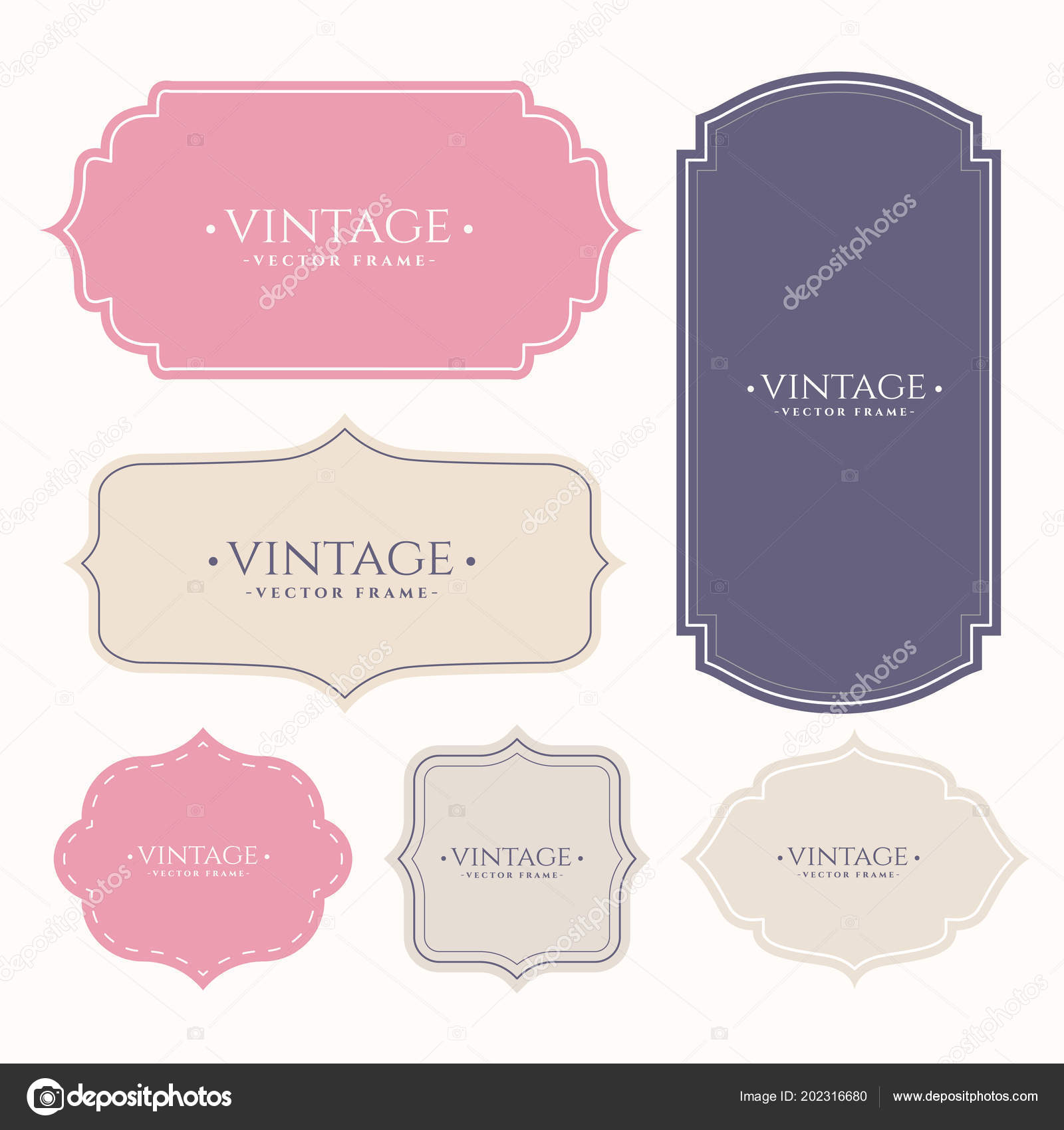 Set Vintage Frame Labels Stock Vector Image by ©StarLine #202316680