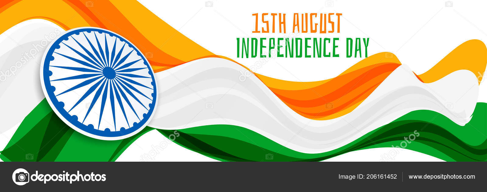 15Th August Independence Day India Wavy Flag Design Stock Vector Image ...