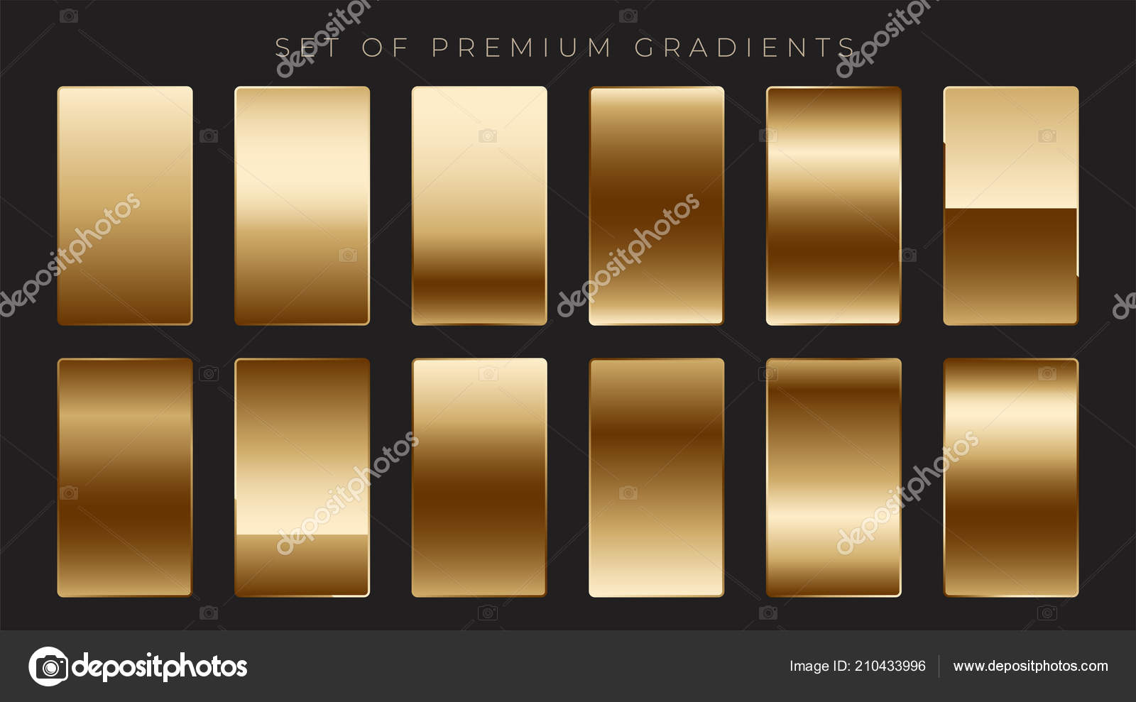 Shiny Mettalic Golden Gradients Collection Stock Vector by ©StarLine ...