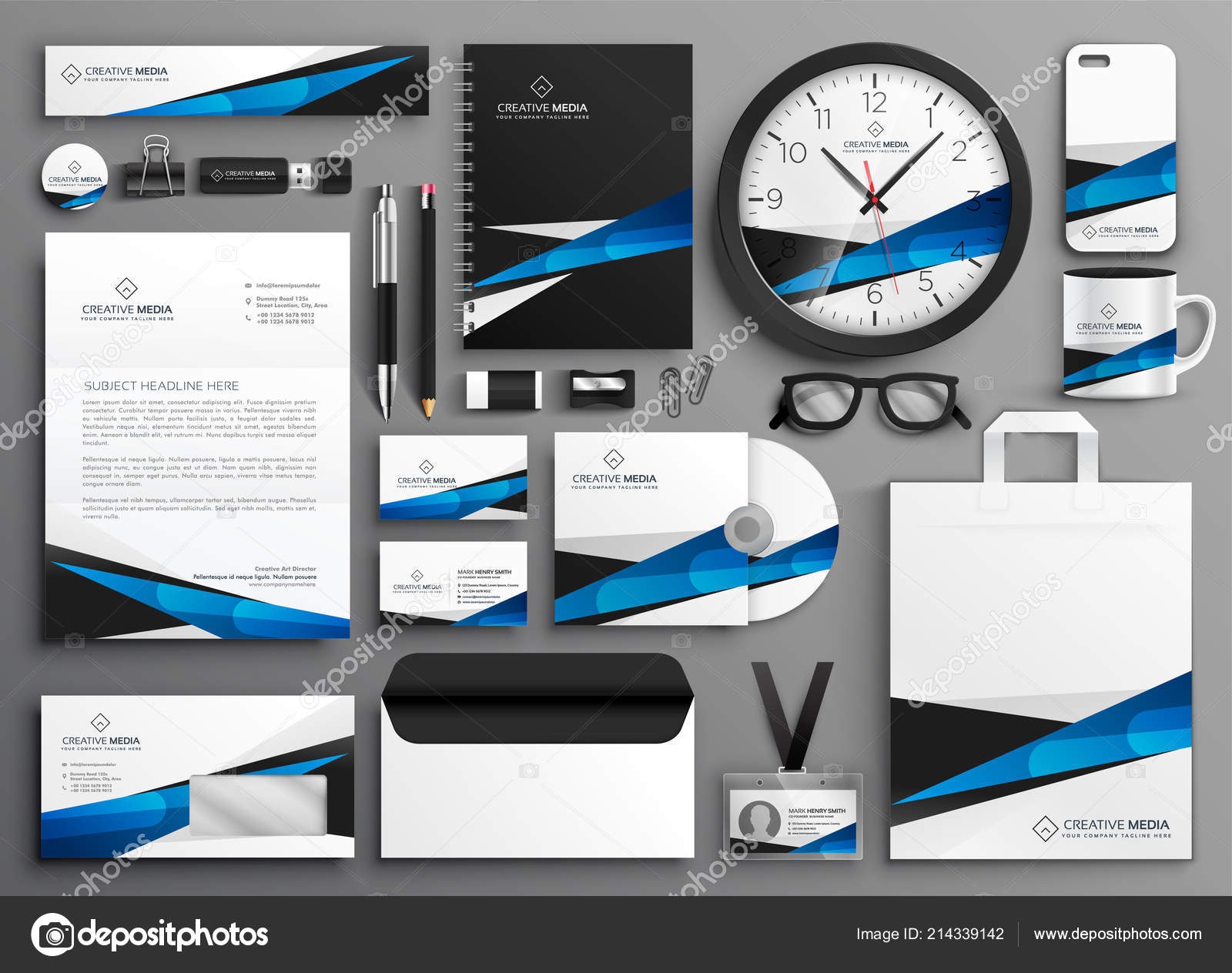 Complete Set Business Stationery Collateral Stock Vector Image by ...