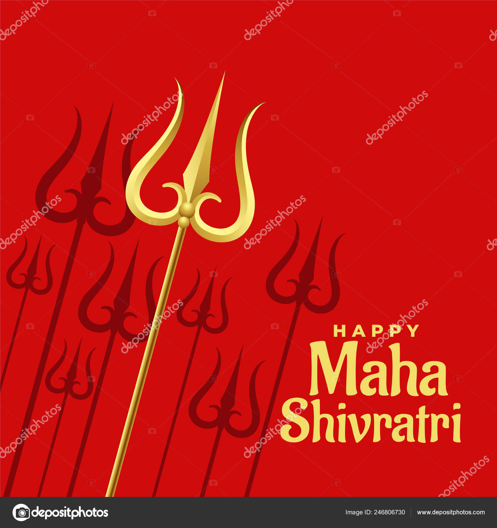Red Background Golden Trishul Design Stock Vector Image by ©StarLine ...
