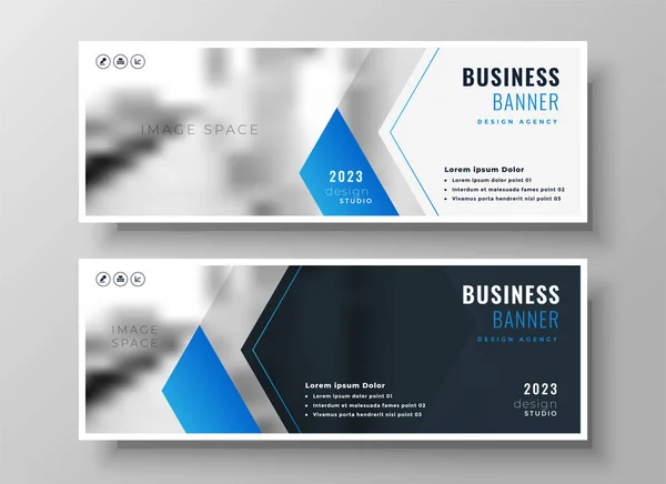 elegant blue modern business banner design template - Stock Image ...