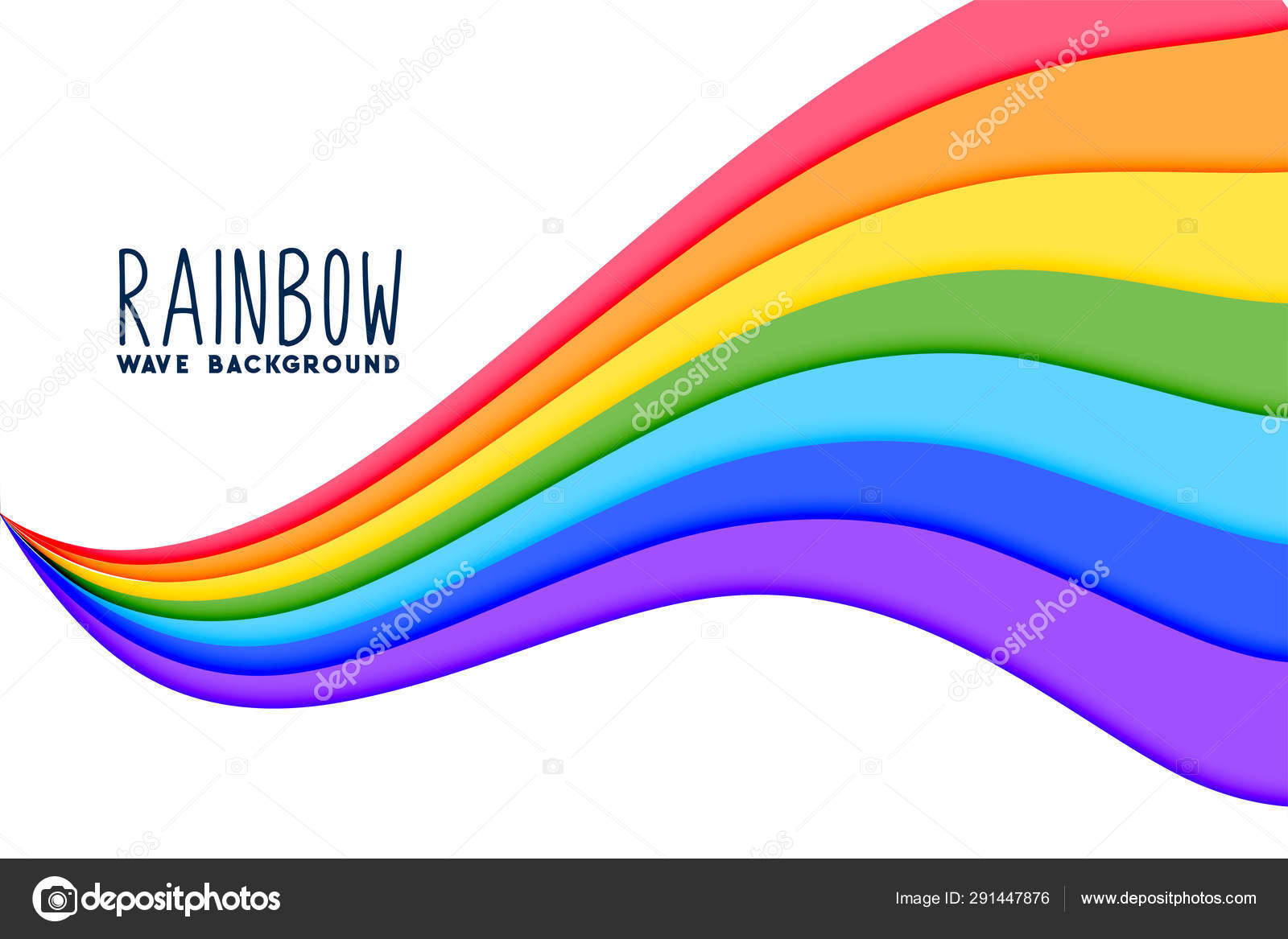 Colorful wavy rainbow flow background Stock Vector by ©StarLine 291447876