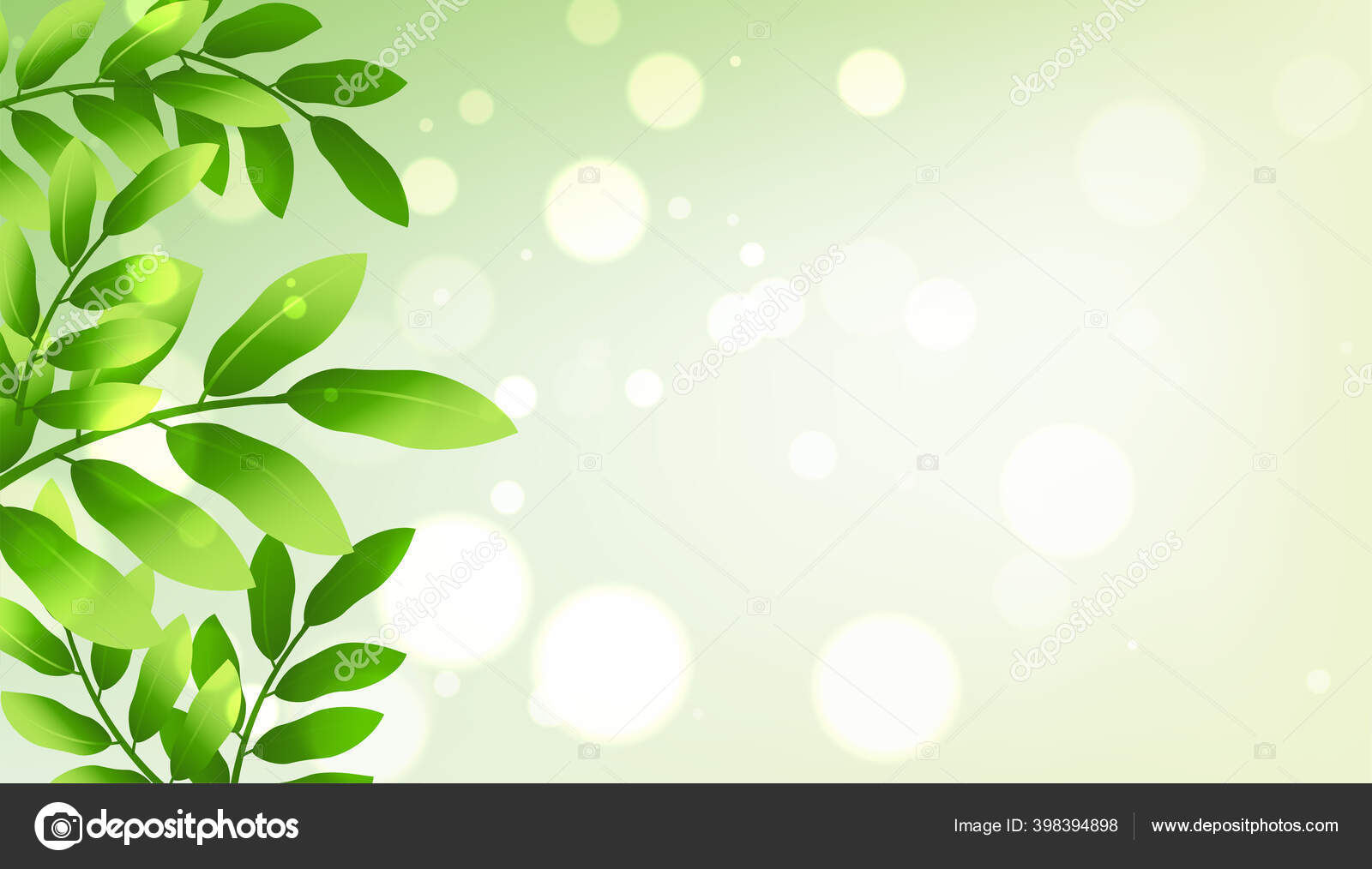 Green Leaves Background Text Space Stock Vector by ©StarLine 398394898