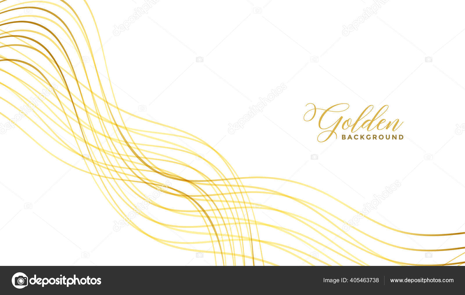Líneas Doradas Onduladas Diseño Fondo Premium Vector de stock por ...