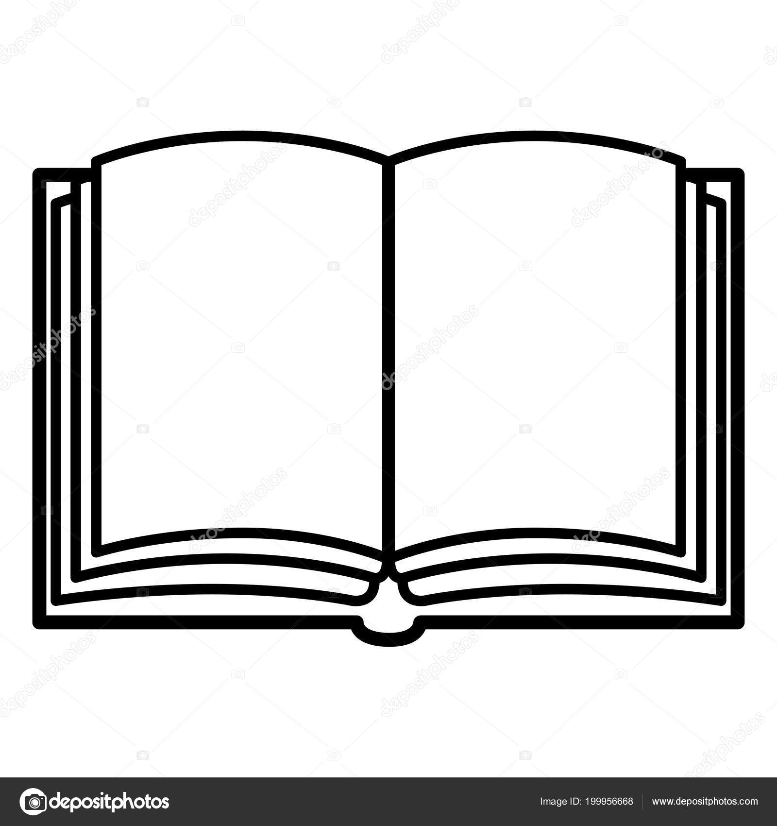 Icono Contorno Negro Vectorial Libro Blanco Abierto Vector de stock ...