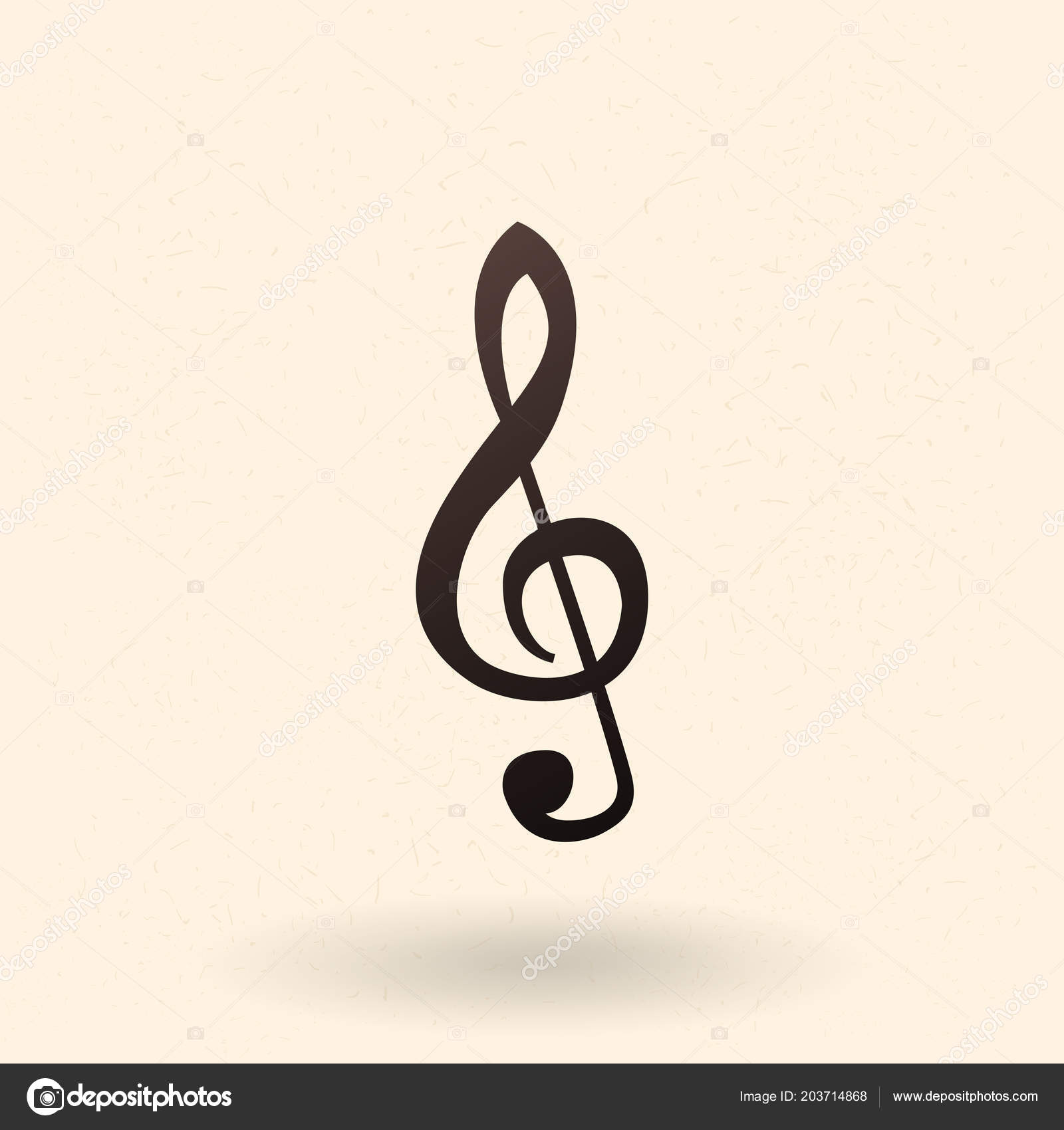 Treble Clef Symbol Beige Background Stock Vector by ©nikiteev 203714868