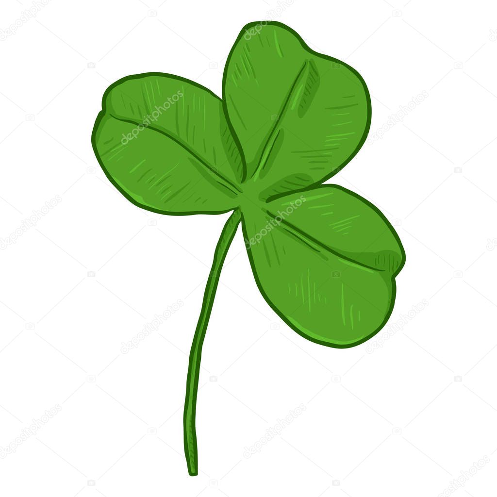 Vector sola ilustración de dibujos animados - Trébol de tres hojas ...