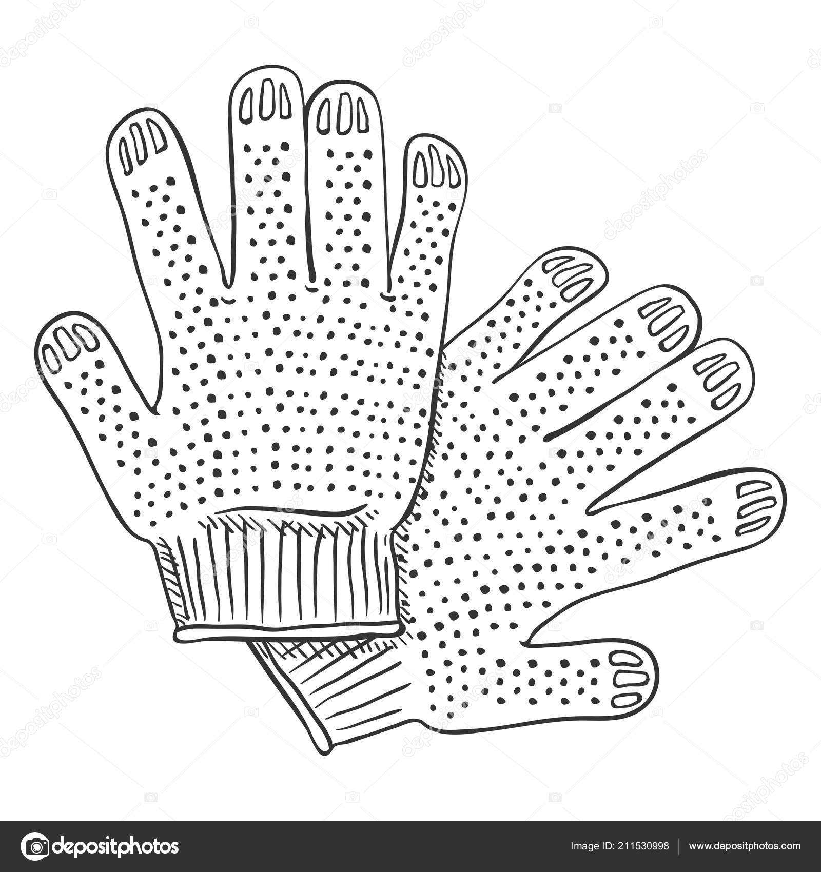 Textile Workers Gloves White Background Stock Vector Image by ©nikiteev ...