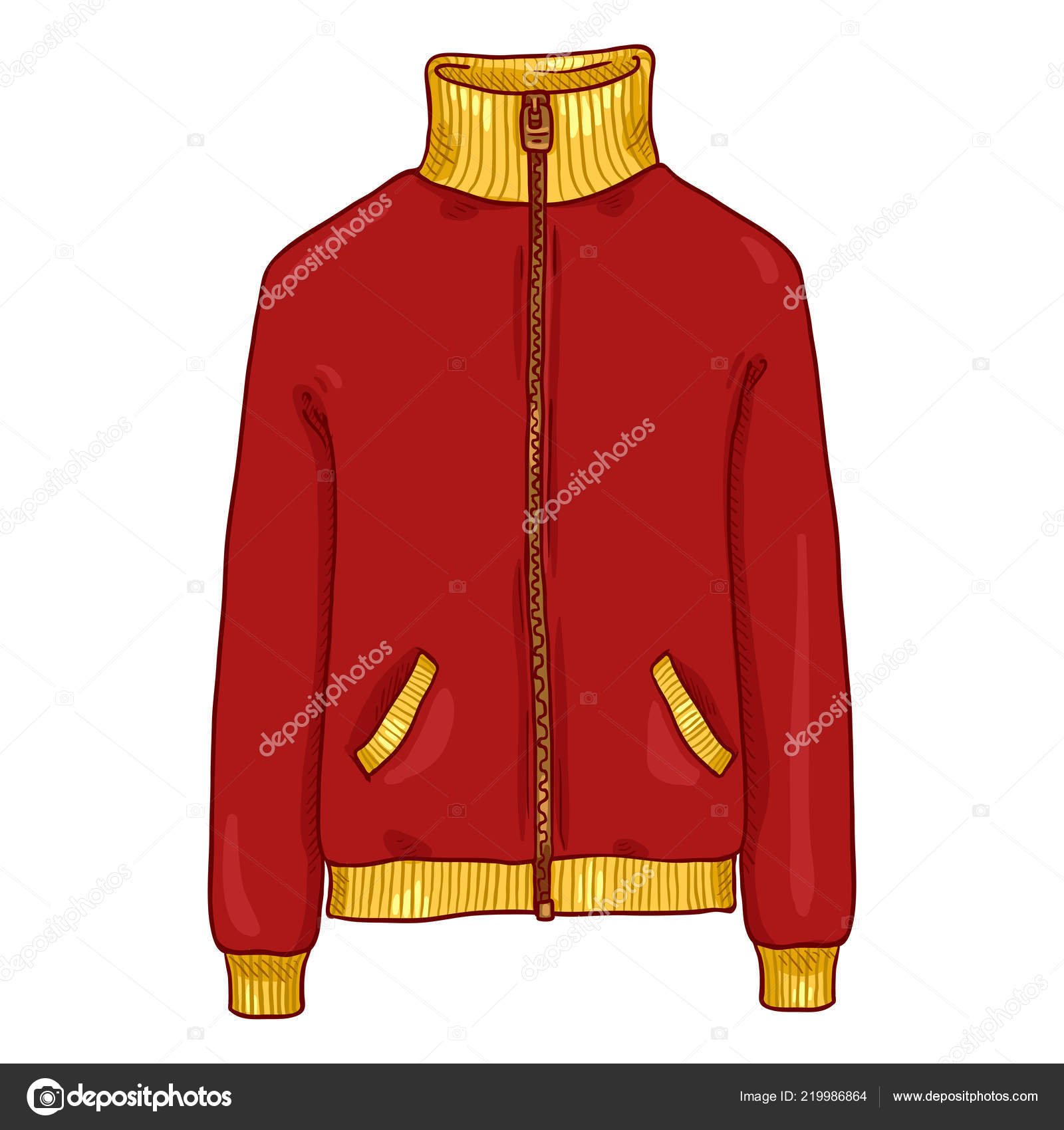 Ilustración Dibujos Animados Vectorial Chaqueta Deportiva Roja Con ...