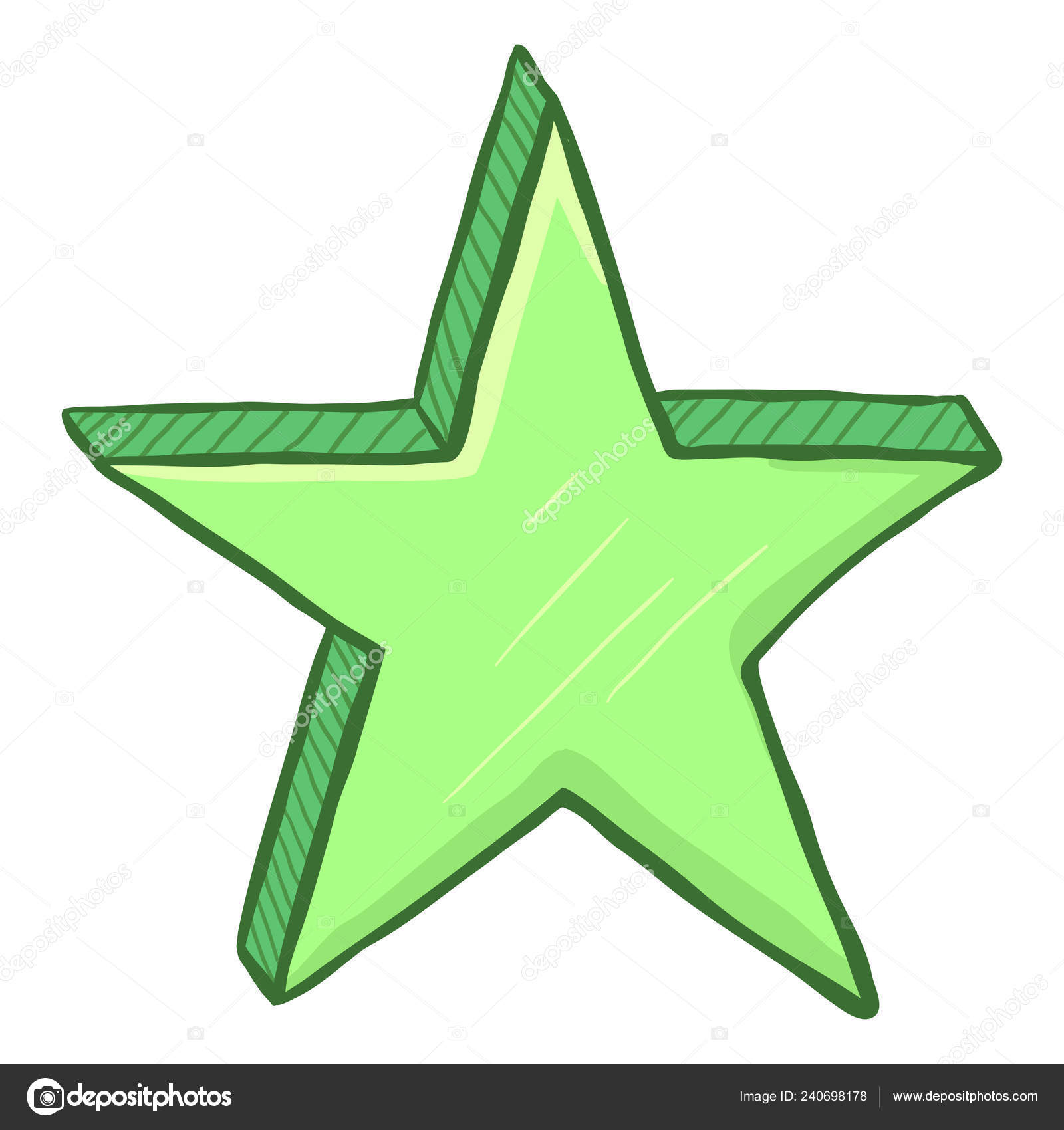 Image vectorielle Vector Cartoon Étoile Couleur Verte par ©nikiteev ...