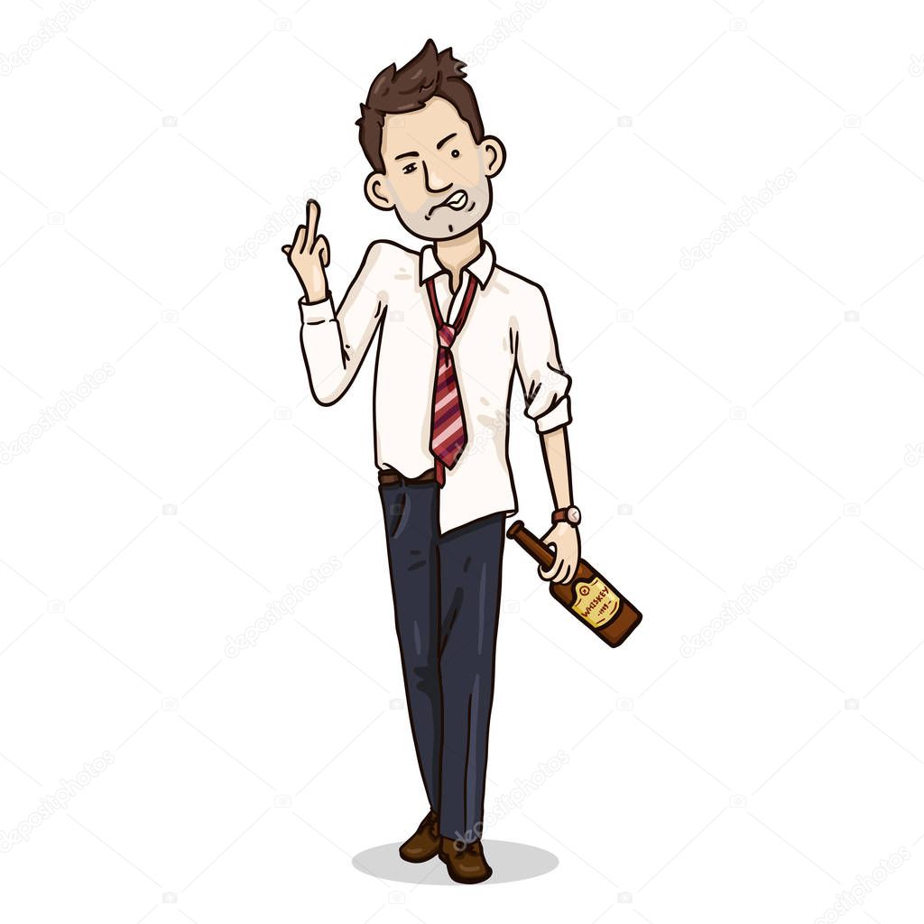 Personaje de color de dibujos animados vectorial - Empleado de oficina ... Personaje de color de dibujos animados vectorial - Empleado de oficina ...