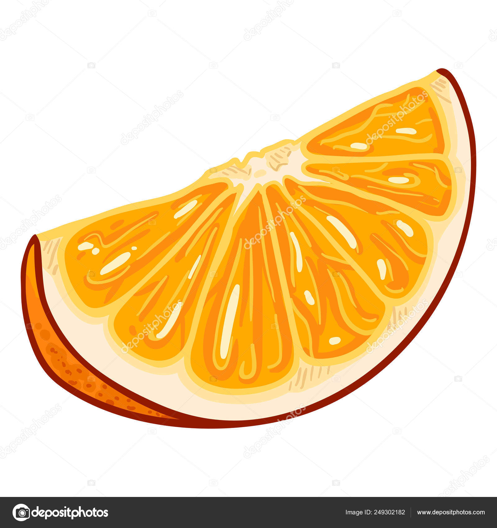 Orange Wedge Vector Orange Fruit Slice Stock Vector By