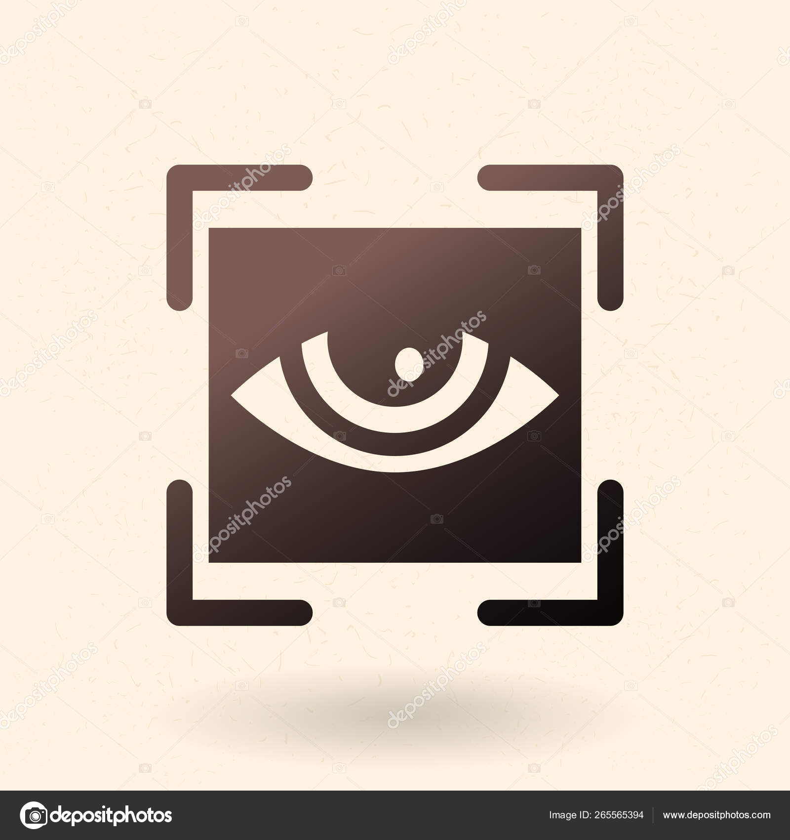 Vector Single Black Silhouette Icon Retina Scaner Stock Vector by ...