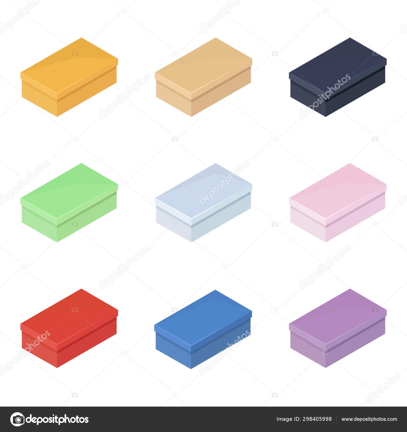 Vector Set of Flat Shoe Box Icons. Stock Vector Image by ©nikiteev ...