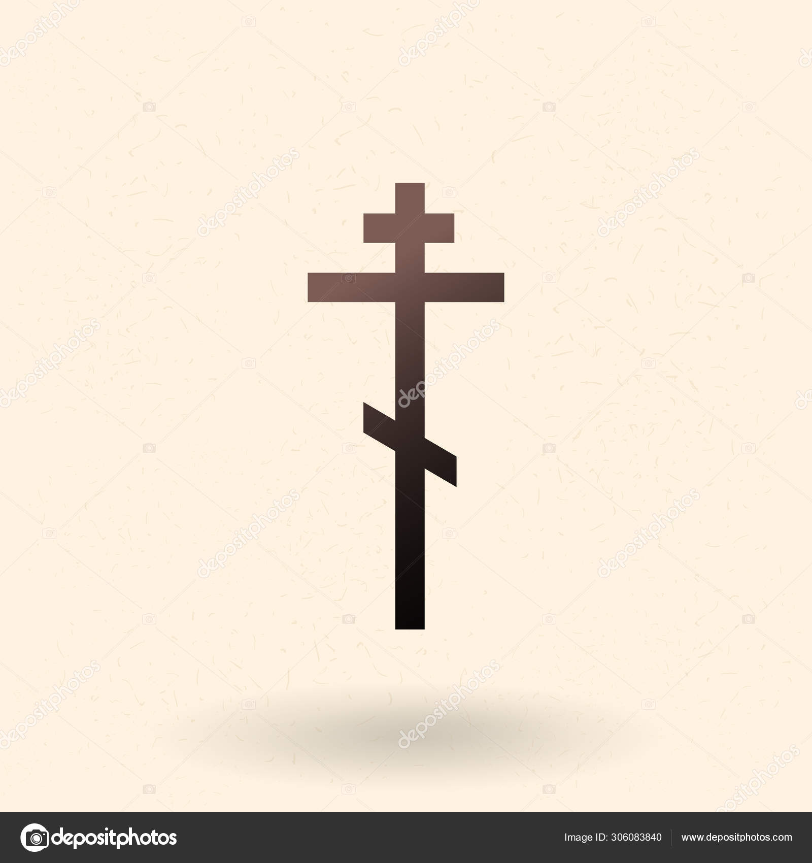 Vector Black Silhouette of Ortodox Cross. Religion Icon. Christian ...
