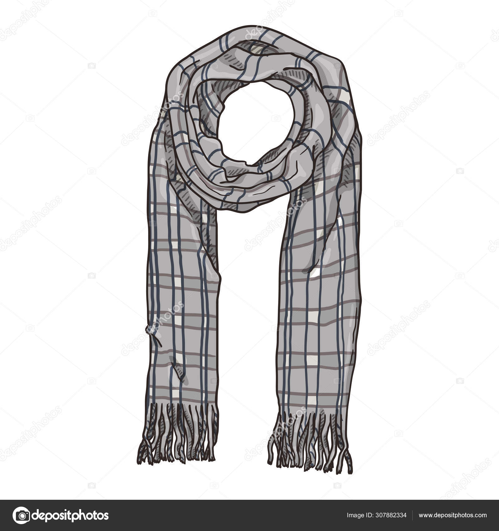 Vector Single Checkered Cartoon Woolen Scarf — Stock Vector © nikiteev ...