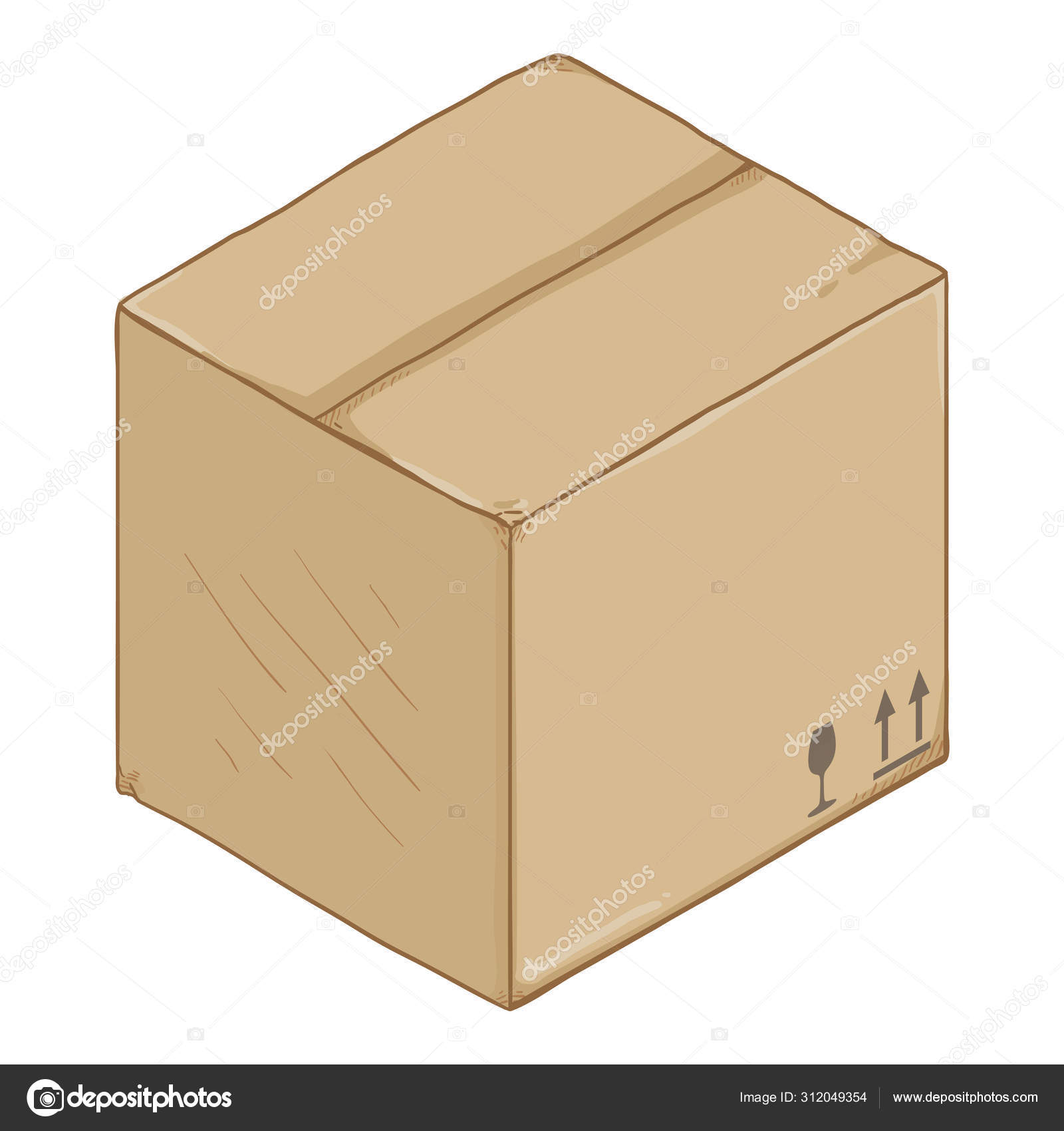 Vector Cartoon Cardboard Box Stock Vector by ©nikiteev 312049354