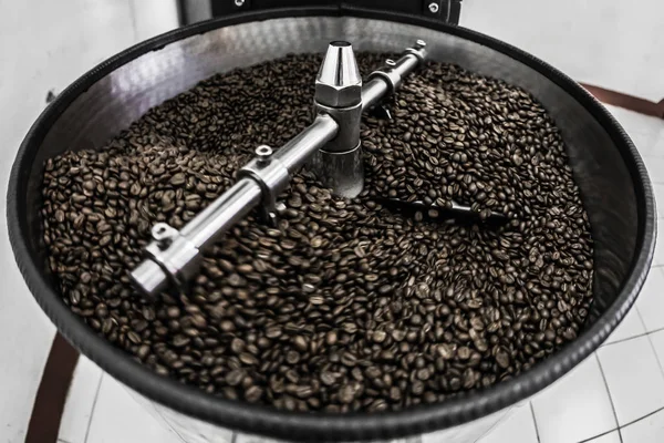 Machine Roasting Coffee Beans Moving Process Stock Photo by ...