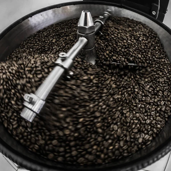 Machine Roasting Coffee Beans Moving Process Stock Photo by ...