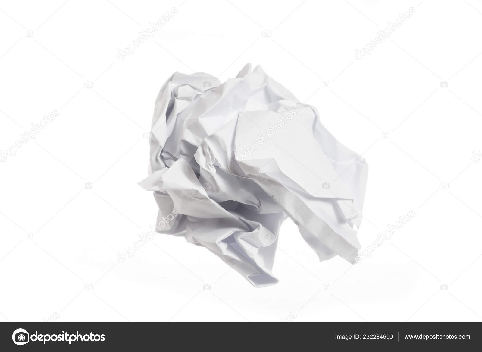 Crumpled Paper Form Balls Isolated White Background Stock Photo by ...