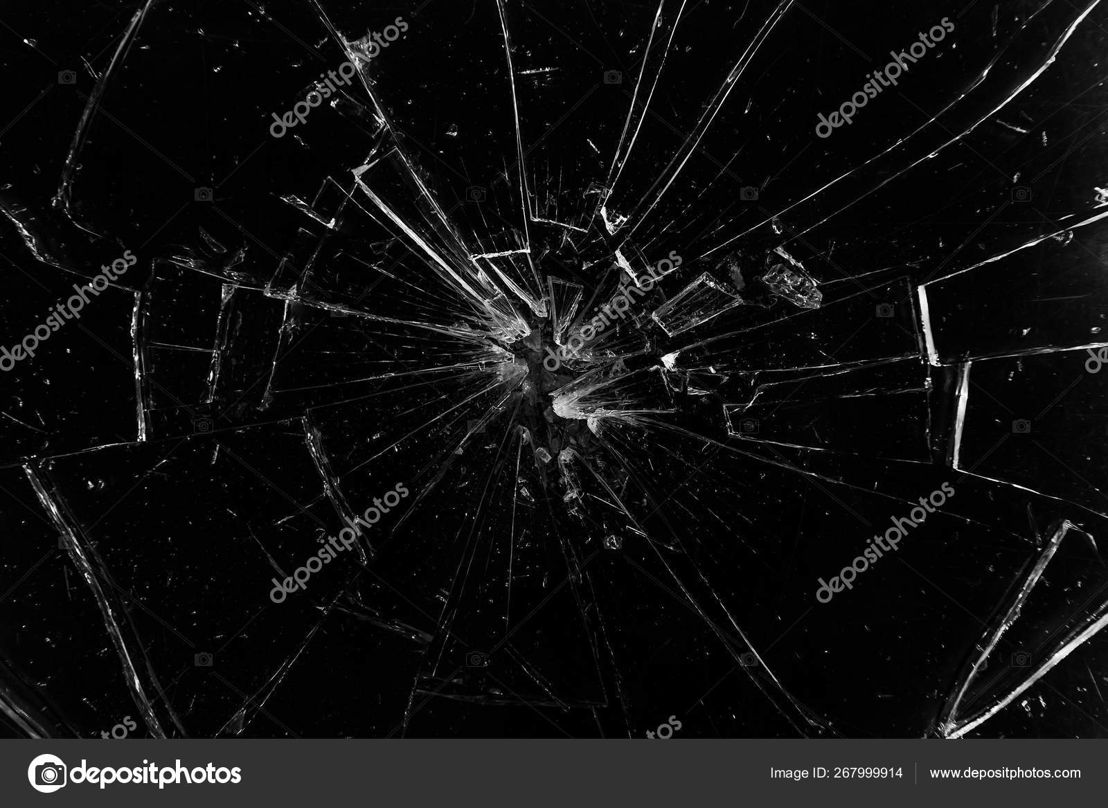 Cracked Glass Black Background