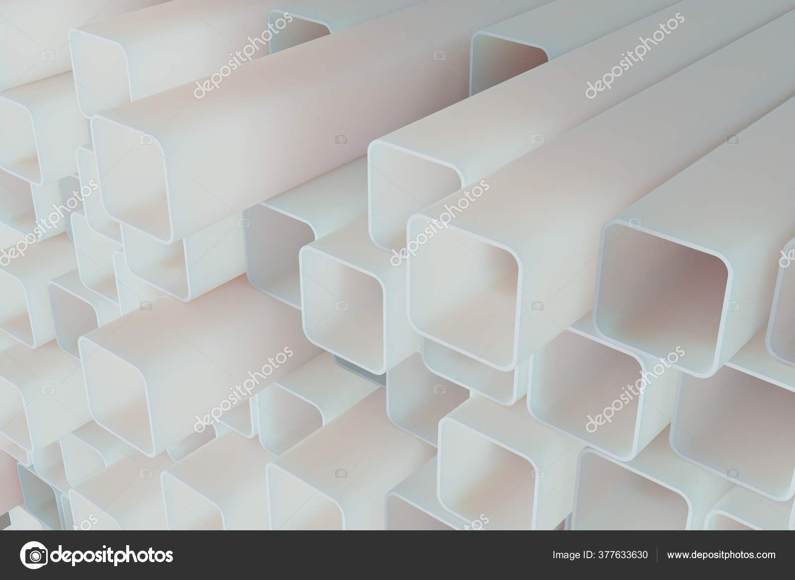 Plastic White Square Pipes Square Section Rolled Furniture Abstract ...
