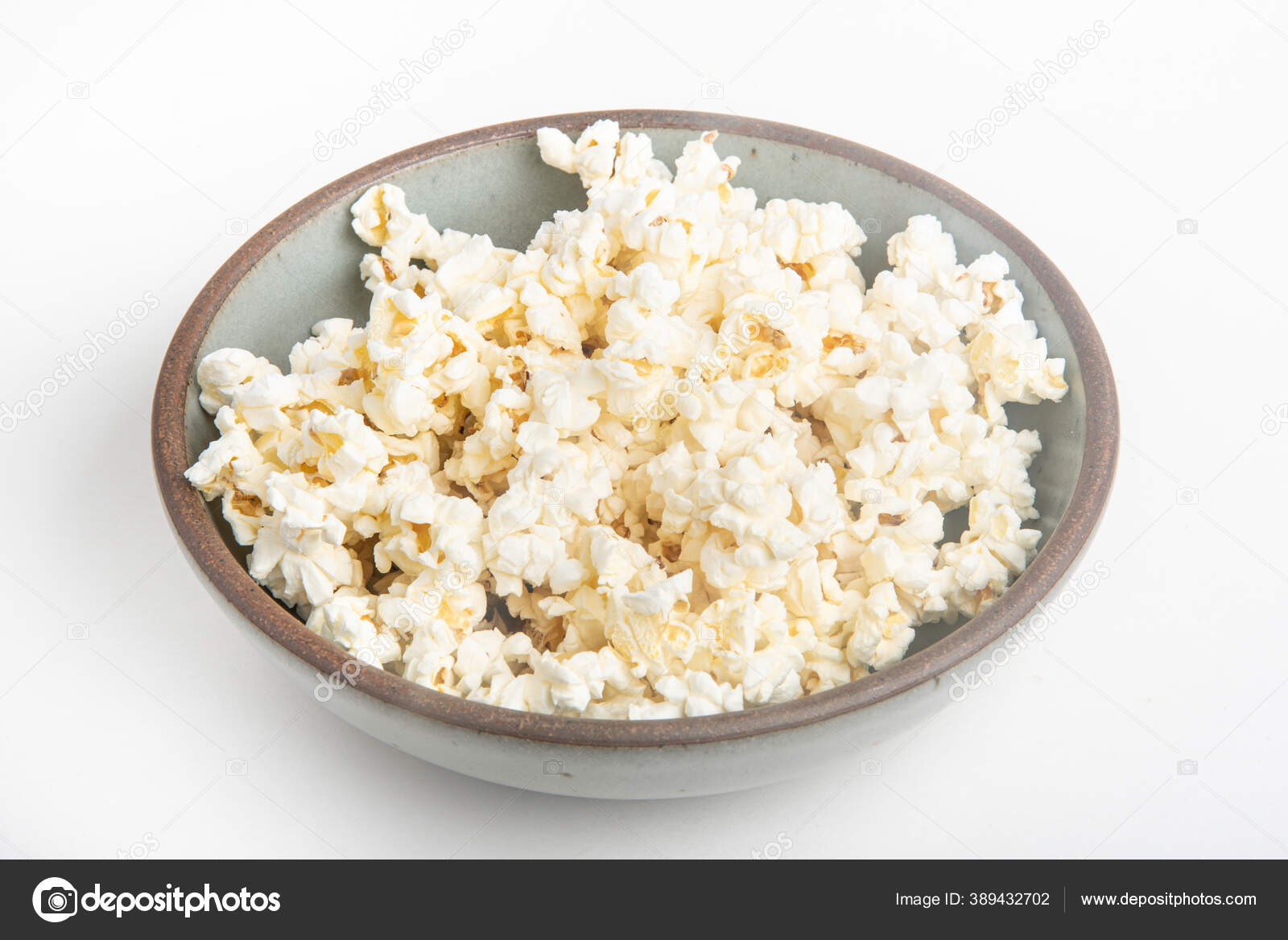 Popcorn Ceramic Bowl Set Plain White Background Stock Photo by ...