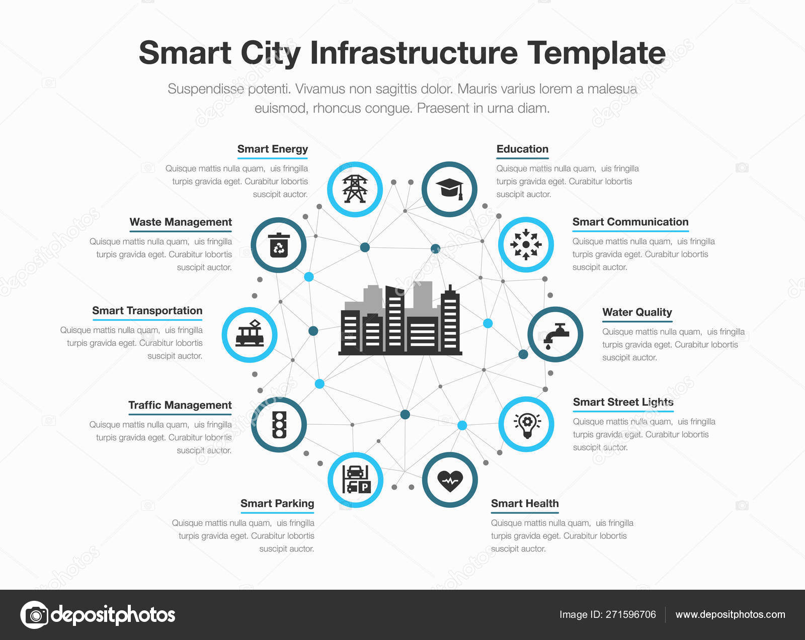 Simple Vector Infographic Smart City Infrastructure Icons Place Your ...