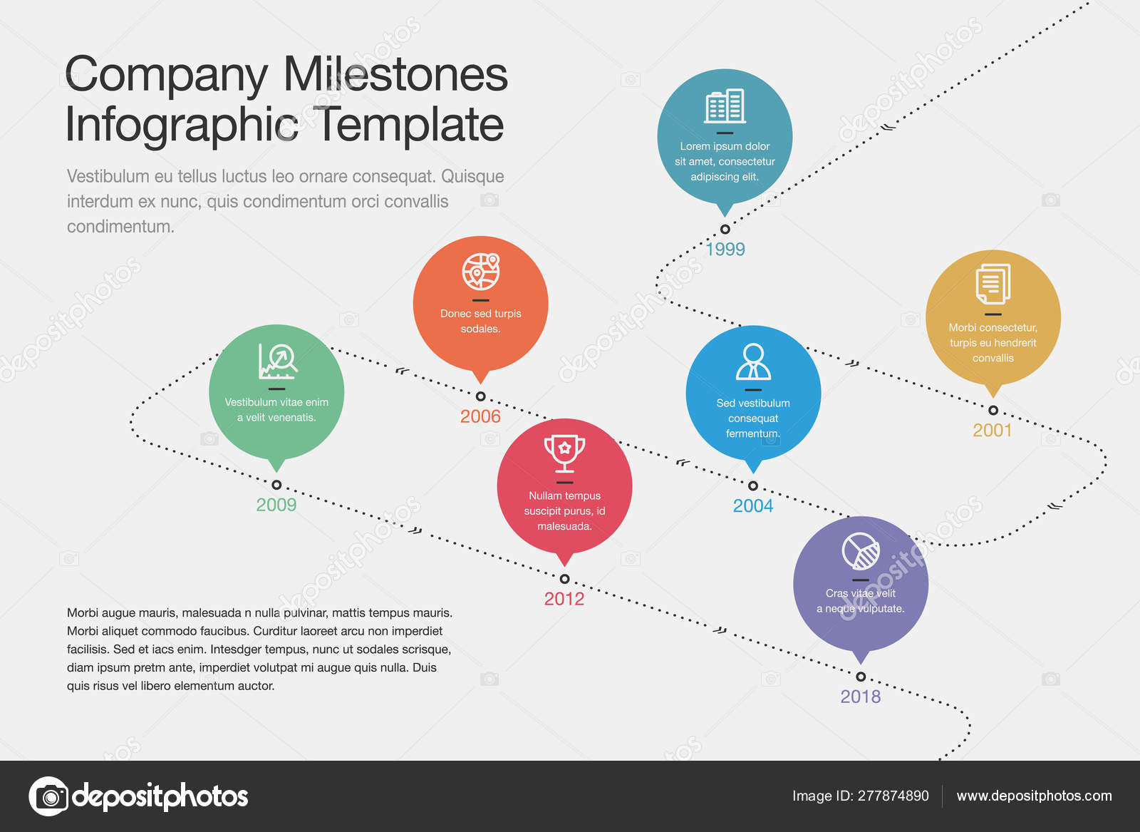 Simple Visualization Company Milestones Timeline Template Colorful ...