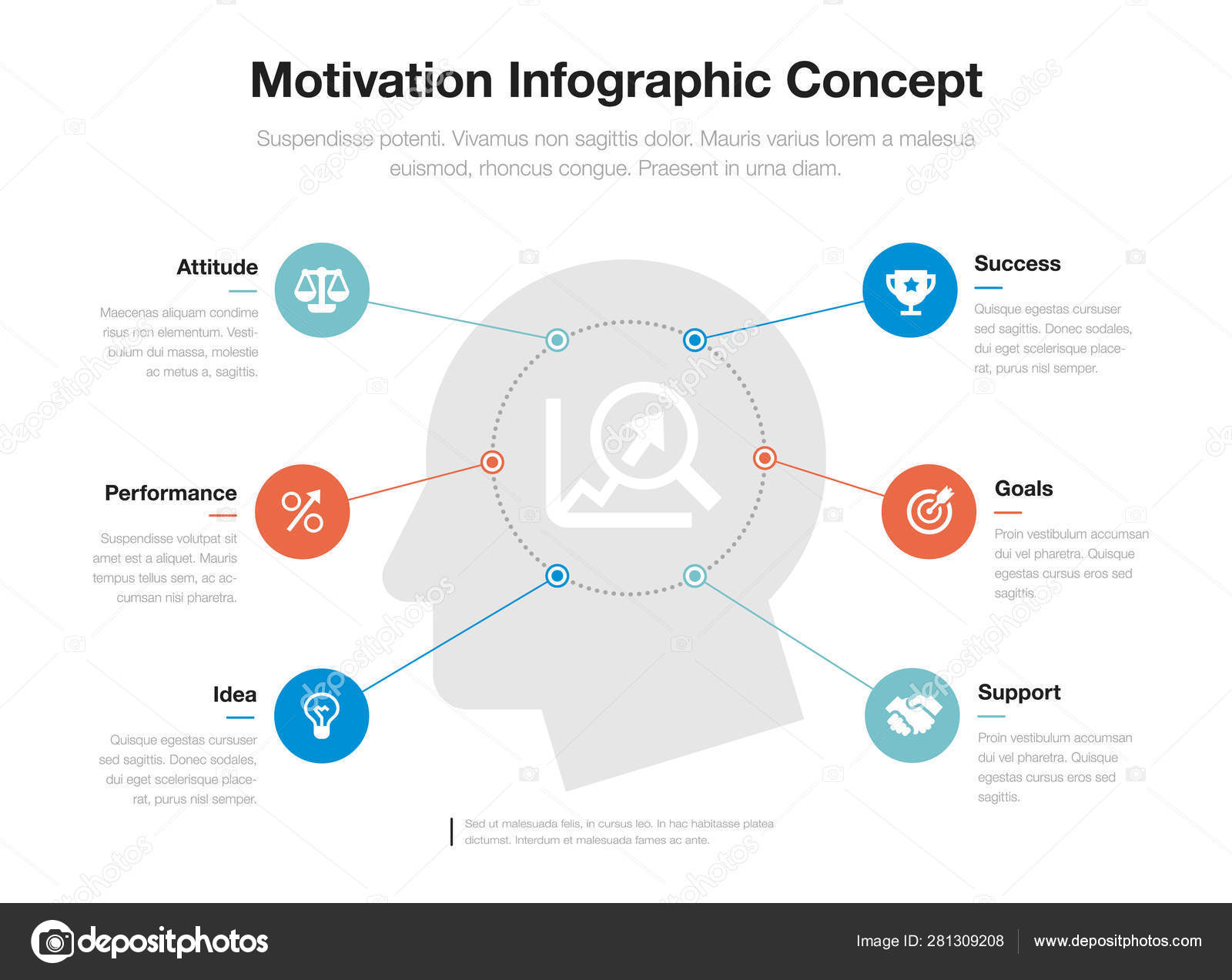 Simple Infographic Motivation Concept Template Head Growing Graph Main ...
