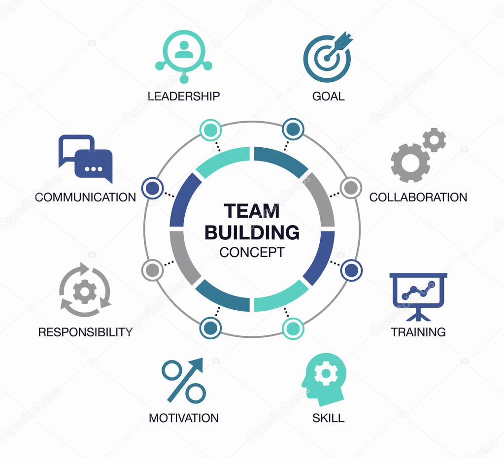 Infografía Sencilla Para Visualización Del Team Building Con Coloridos ...