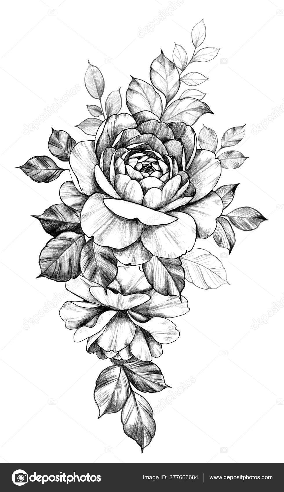 How To Draw A Rose Tattoo Style
