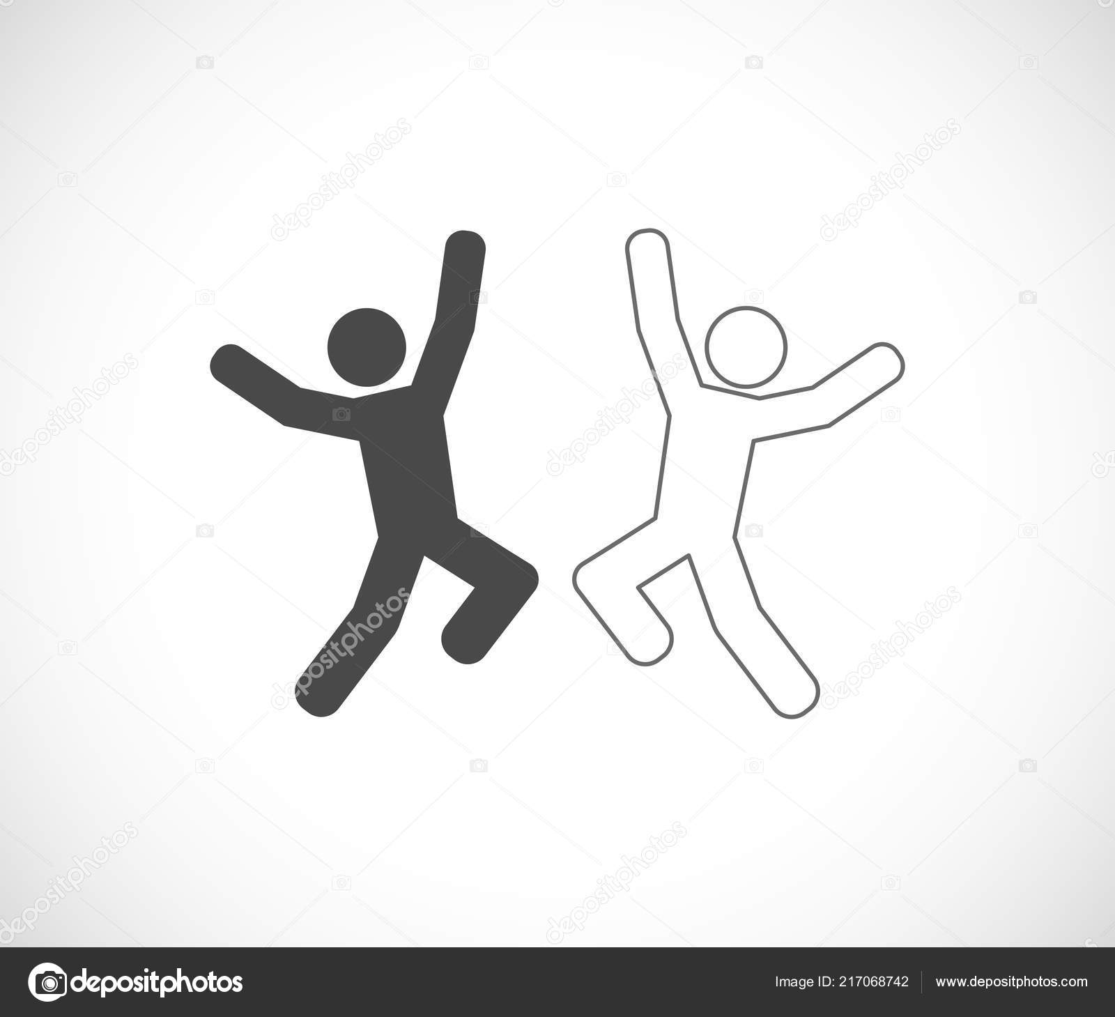 Happy Person Jumping Outline Icon — Stock Vector © igarts #217068742