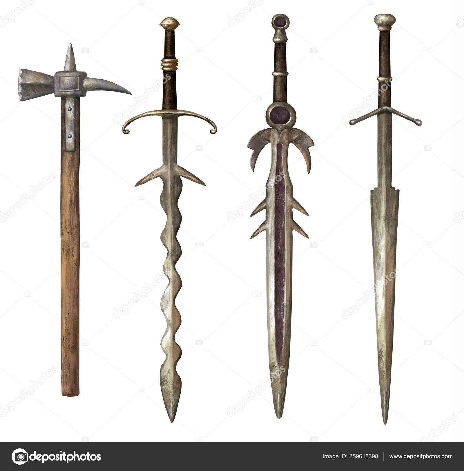 Ancient Swords Fantasy Set — Stock Photo © Dobrogroza #259618398