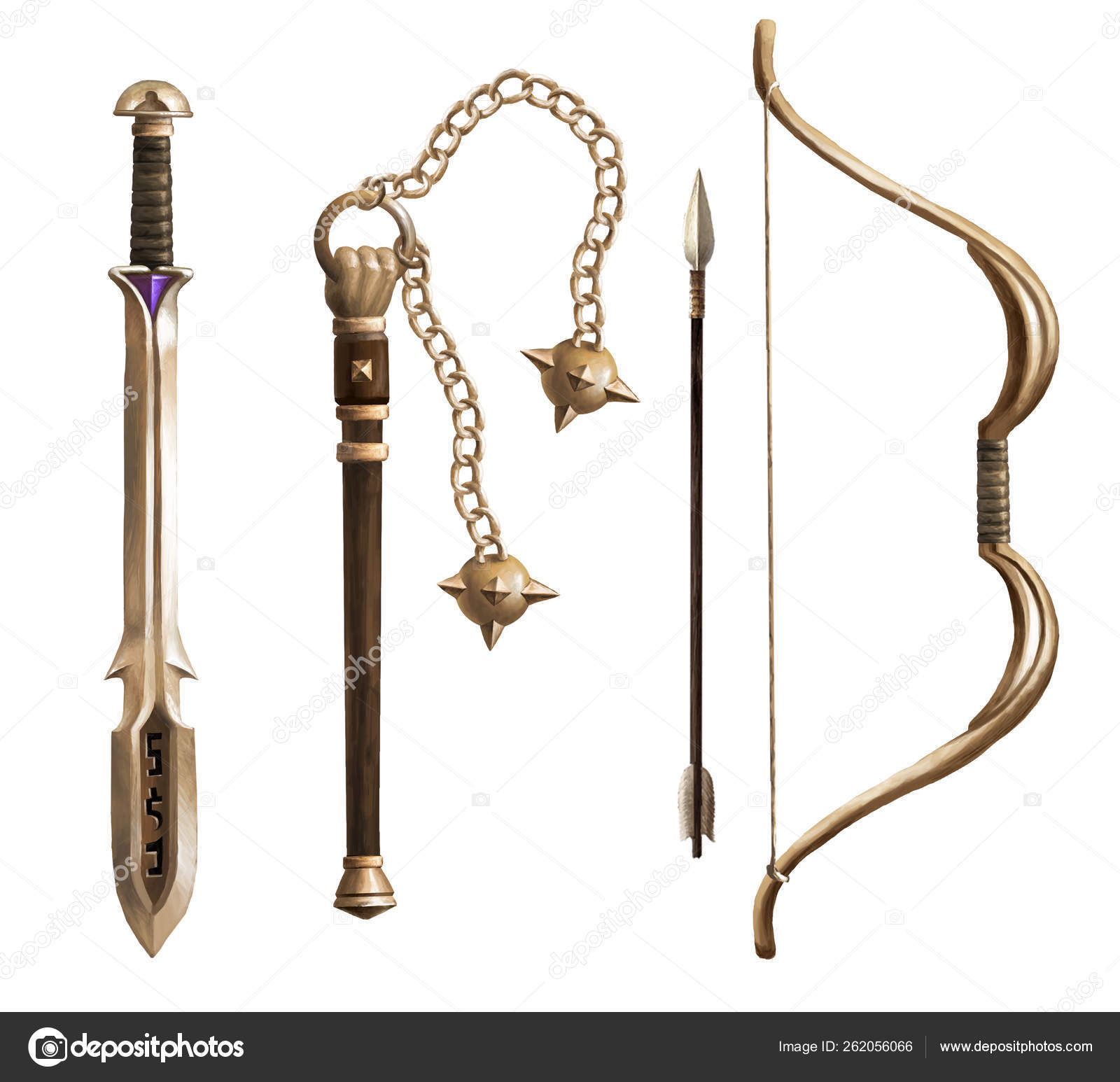 Collection Ancient Weapons Fantasy Set Stock Photo by ©Dobrogroza 262056066