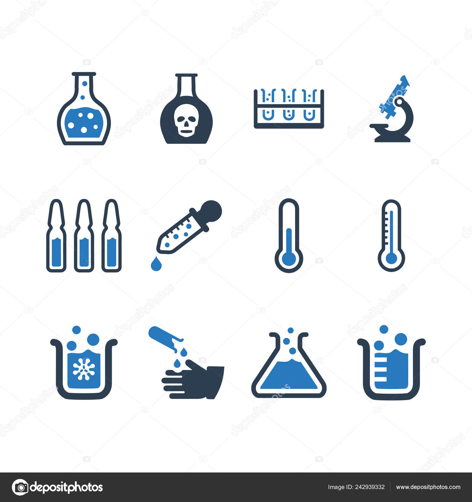 Laboratory Icons Blue Version Stock Vector Image by ©delwar018 #242939332