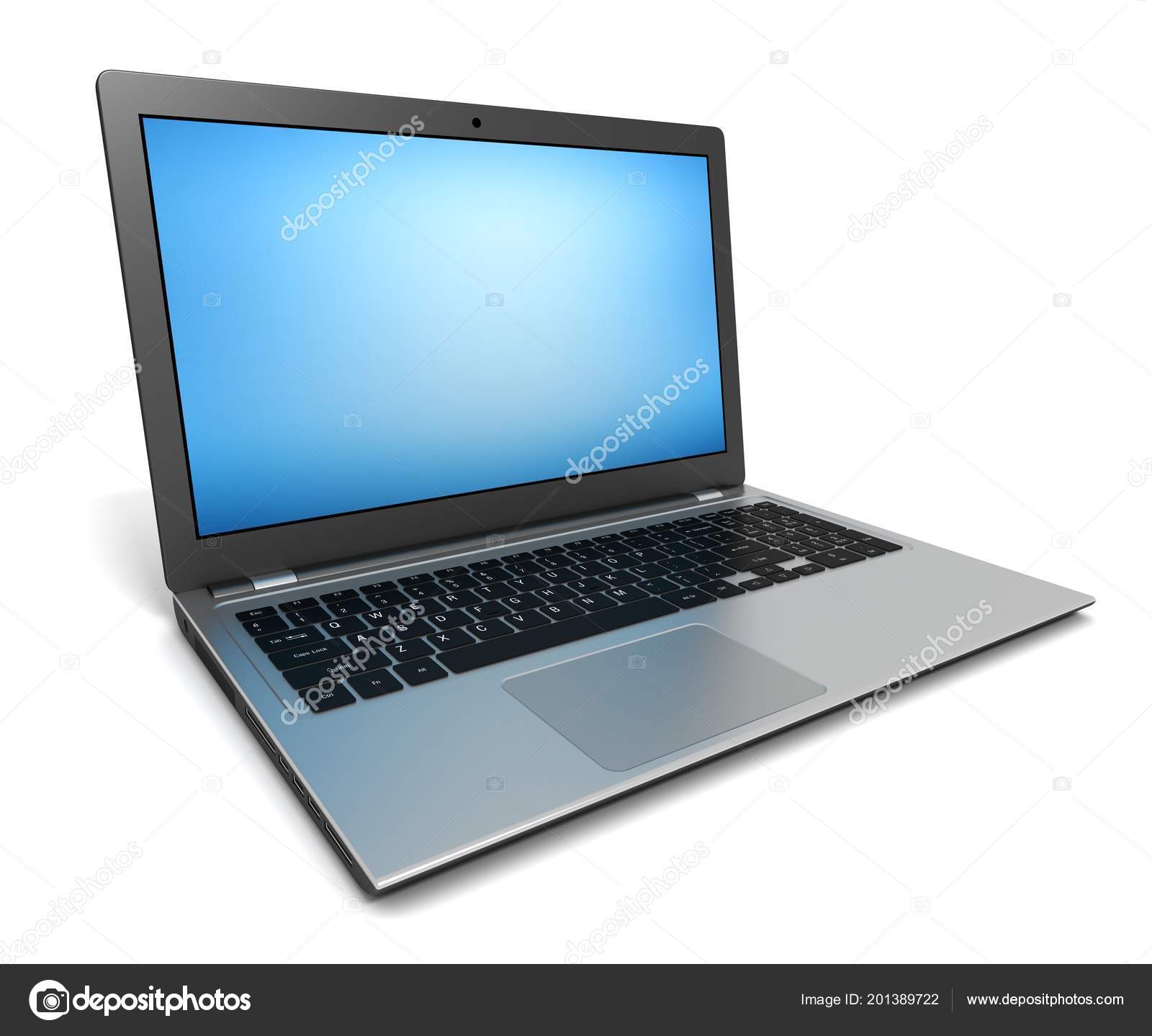 Modern Laptop Computer Single Illustration Isolated — Stock Photo ...