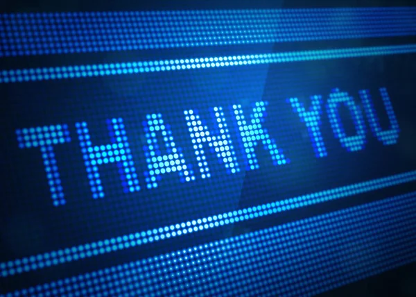 thank you digital screen 3d illustration with blue colour - Stock Image ...