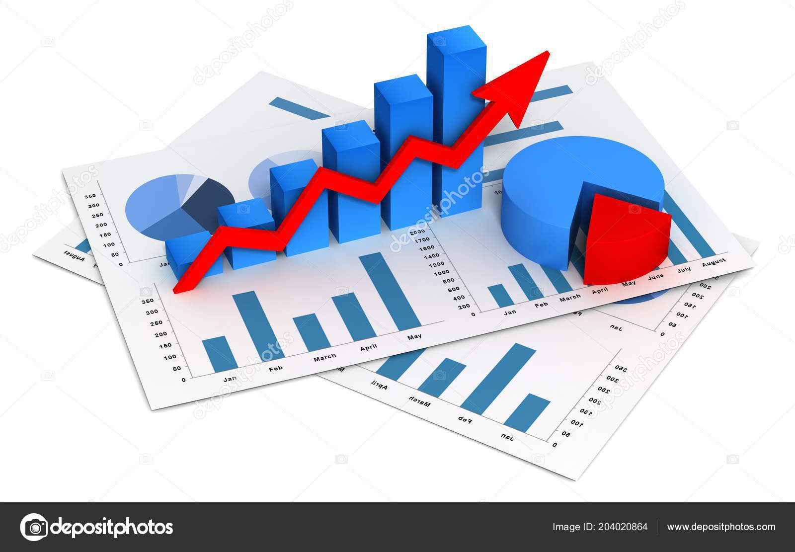 Business finance graph 3d illustration Stock Photo by ©mstanley 204020864