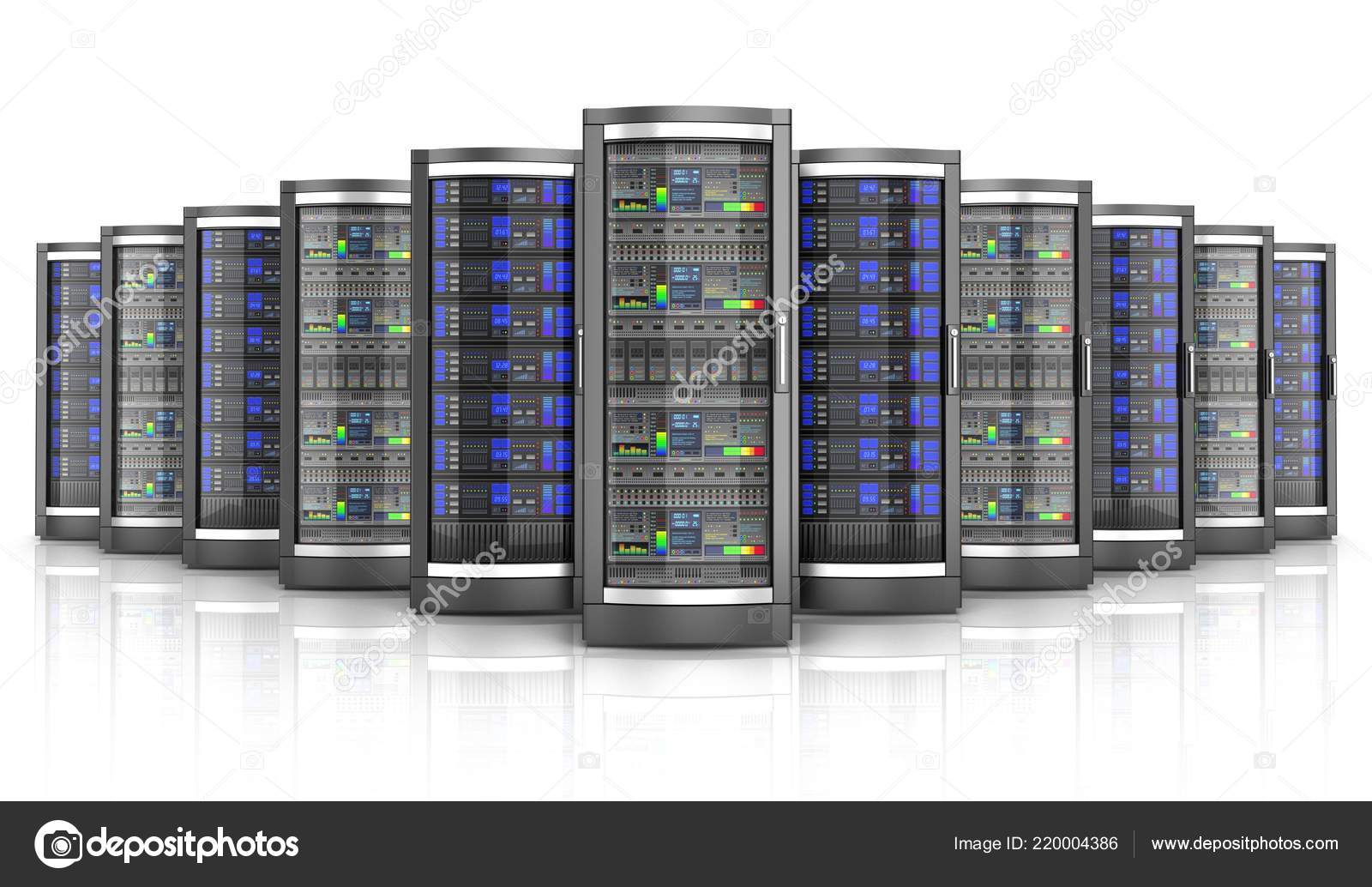 Network Workstation Servers Illustration Isolated White Background ...