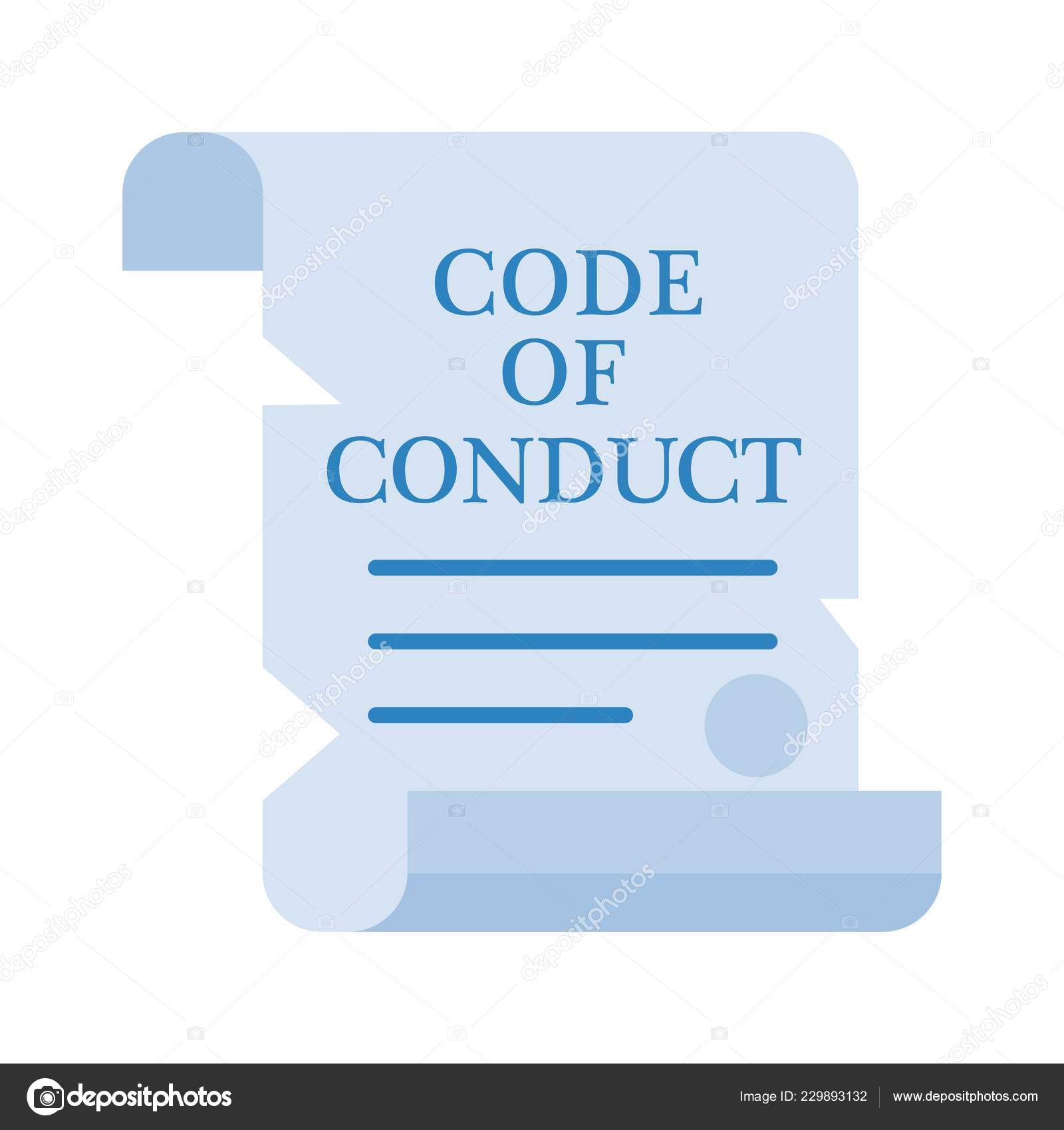 Old Document Code Conduct Vector Icon White Background Stock Vector by ...