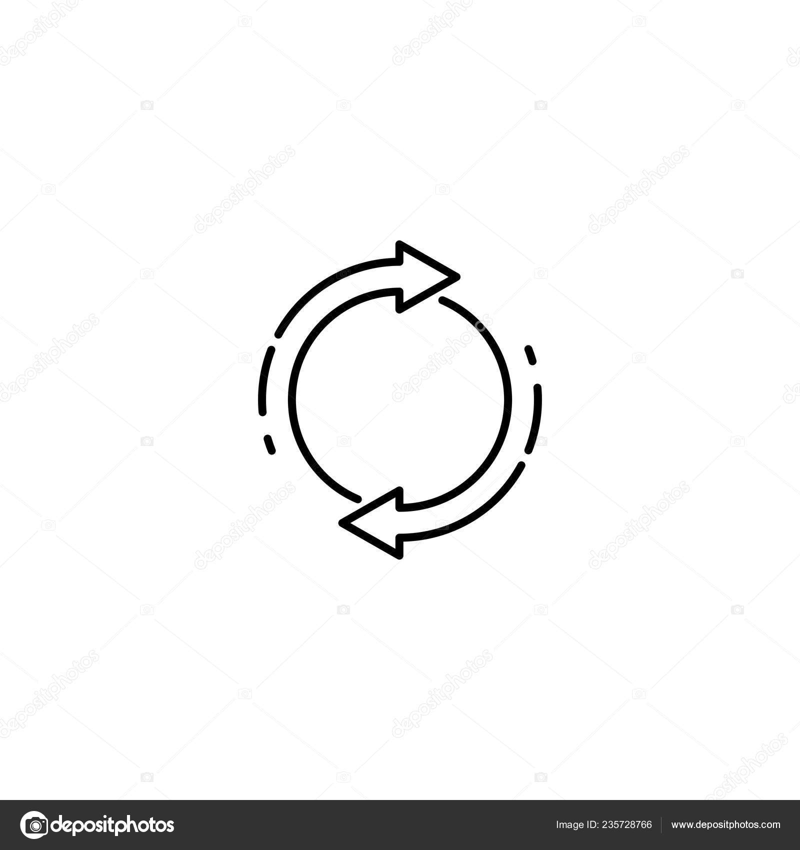 Cycle Resumption Repeat Vector Icon Isolated White Background Stock ...